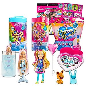 Barbie Color Reveal Doll Ultimate Play Set - 3 Piece Bundle Easter Egg, Color Reveal Mermaid, Color Reveal Chelsea Doll Blind Bags