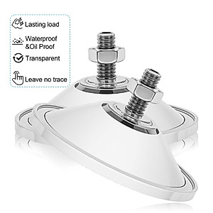 8Pcs Heavy Duty Suction Cups Strong Thickened Window Suction Cups Clear Pvc Sucker Pads 2.16" Large Suction Cups with M6 x 14 Thread Screw Glass Suction Cup for Bathroom Walls Windows Car Windshields