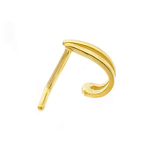 BodyJewelryOnline Gold I.P. Double Faux Hoop L-Shape Nose Ring, 20g Stud Thickness, 5/16” [8mm] Length, 1mm Wearable Bar Length, High-Grade Surgical Stainless Steel, Hypoallergenic, Nickel-Free