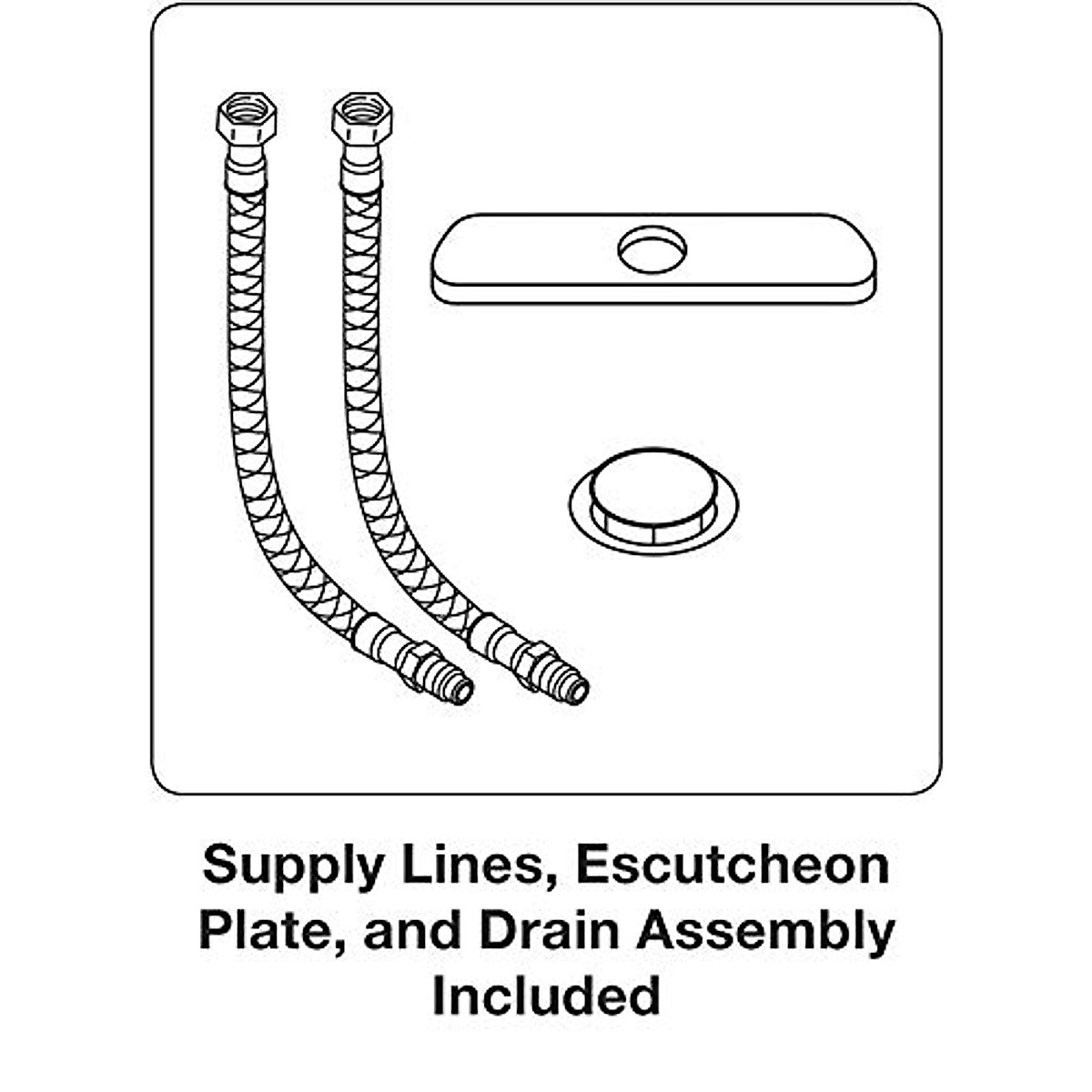 KOHLER K-45800-4-CP Alteo Handle Single Hole or Centerset Bathroom Faucet with Metal Drain, One Size, Polished Chrome