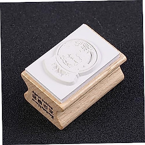 Abaodam Christmas Craft Stamp 3pcs Christmas Sealing Stamp Christmas Bag fillers Holiday Album Stencil Holiday Stamp stampers Party Favors Wooden Stamper die Account Bamboo