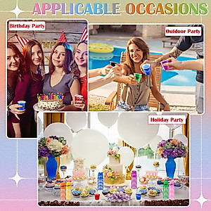 Lounsweer 200 Pack Plastic Shot Glasses, 2 oz Mini Disposable Shot Cups, Small Plastic Cups for Wedding Bachelorette Birthday Holiday Party, Beer Taste Serving, Snack(Multicolored)