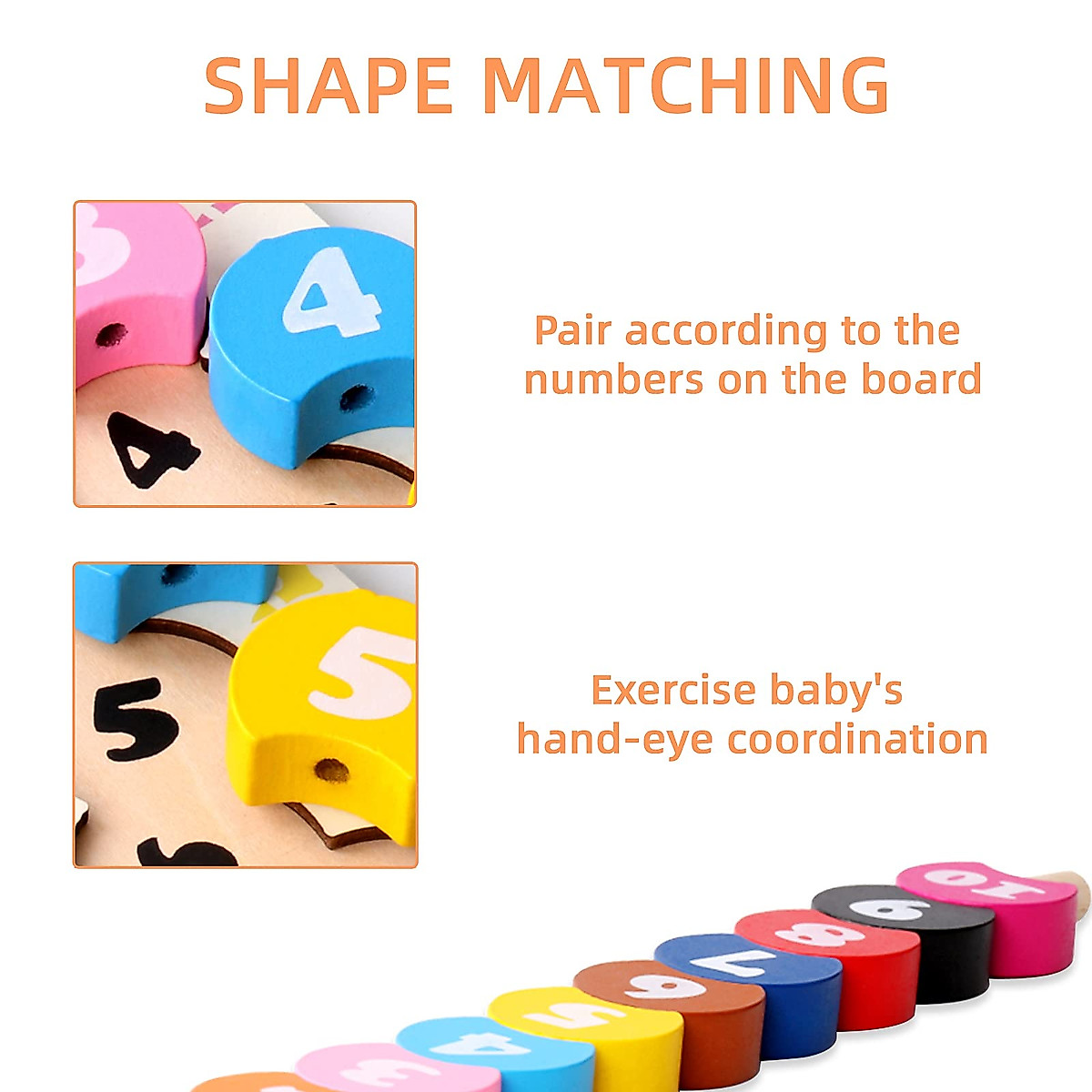 Doyolta Wooden Lacing Toy, Montessori Toys for Toddlers 3 Year Old, Wooden Puzzles Lacing Beads Preschool Toys, Fine Motor Skills Early Educational Toy for Toddler Boys Girls