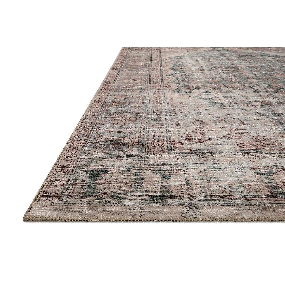 Loloi Amber Lewis Georgie Collection GER-08 Lagoon/Beige 5'-0" x 7'-6", .19" Pile Height, Area Rug