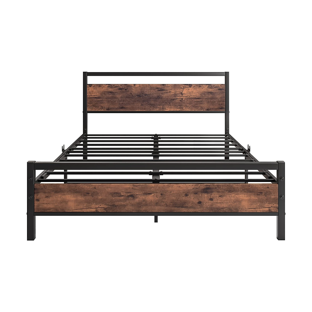 BOFENG Full Size Bed Frame with Wood Headboard,Heavy Duty Platform Bed Frame Full with Storage No Box Spring Needed,Reinforced Steel Slats Support,Mattress Foundation,Rustic Brown
