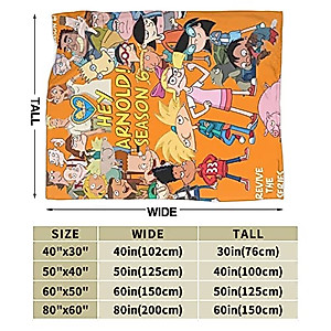 ORPJXIO Blanket Hey Anime Arnold! Throw Flannel Blanket Bed Blanket for Couch Sofa Bedroom Home Decor 50"x40"