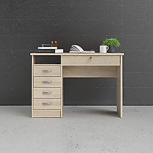 Tvilum, Oak Structure Walden Desk with 5 Drawers