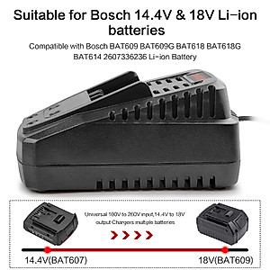 Fancy Buying BC660 BC1880 Battery Charger for Bosch 14.4V-18V Lithium Battery BAT609 BAT609G BAT618 BAT618G BAT619 BAT619G BAT622 BAT620-2PK SKC181-202L