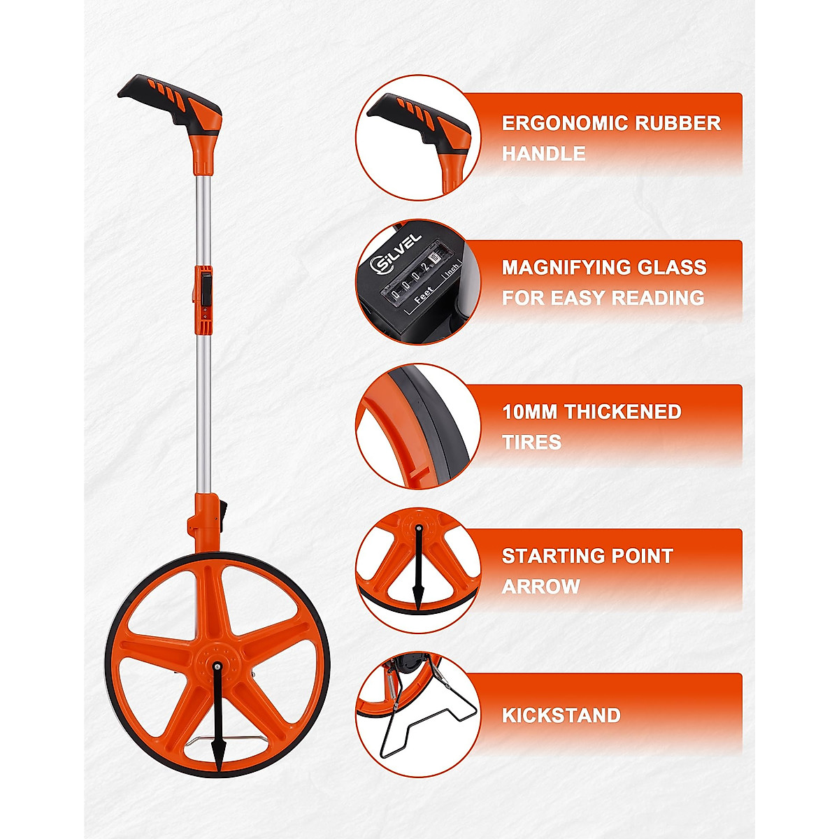 Measuring Wheel in Feet and Inches, 12in Foldable Measuring Wheels, with Cloth Handbag