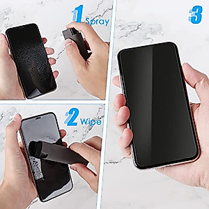 AKARY Screen Cleaner Touchscreen Mist Cleaner, All in One Electronic Cleaner Sprays & Wipe Cleaner, Mini Fingerprint-Proof Screen Cleaner for Phones Pad Laptop Pc Monitors, Effective Cleaning (Black)