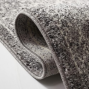 SAFAVIEH Evoke Collection 5'1" Round Grey/Ivory EVK256D Oriental Distressed Non-Shedding Dining Room Entryway Foyer Living Room Bedroom Area Rug