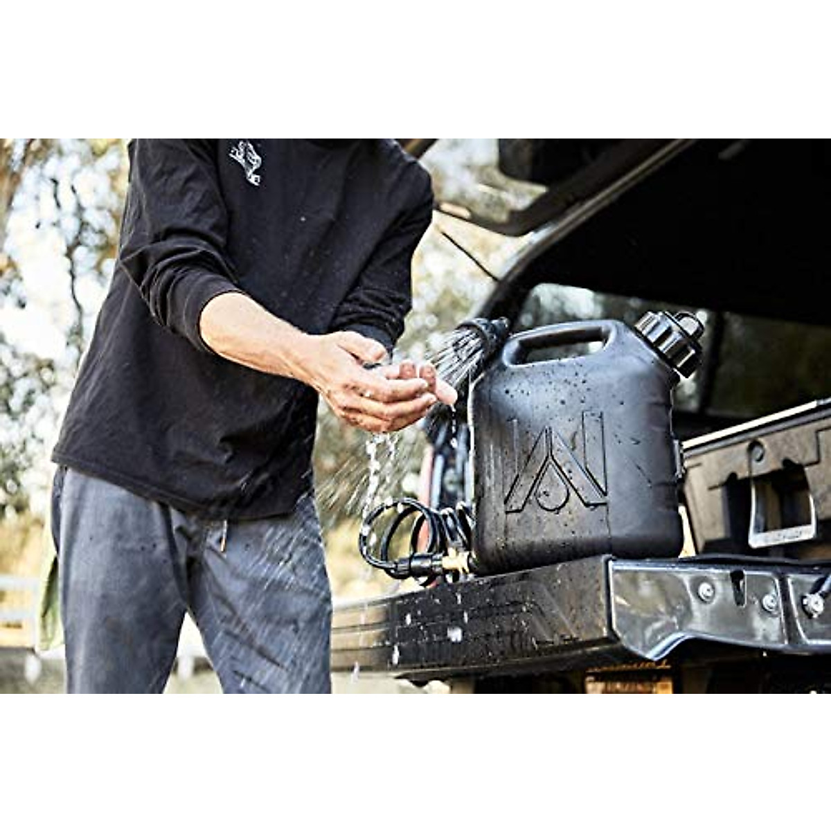 WaterPORT GoSpout 2 Gallon Portable Water Tank with Hose and Sprayer for Camping Showers, Rinsing Overlanding Gear, Vehicle Water Storage, Off Road Showers