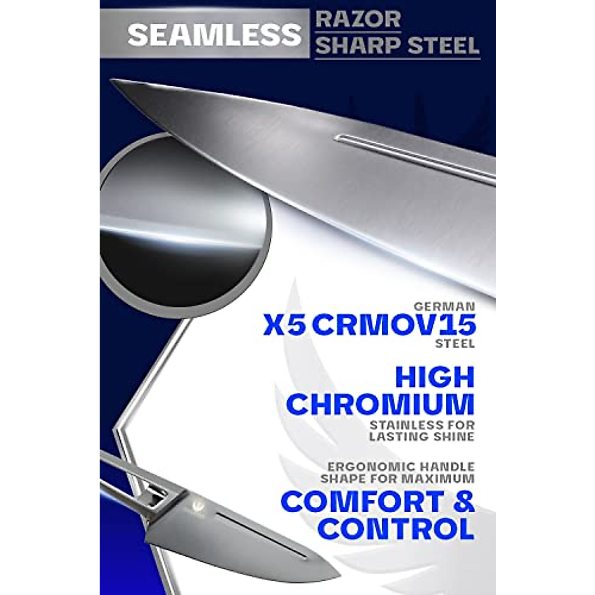 Dalstrong Knife Block Set - 8 Piece - Crusader Series - Forged High-Carbon German Stainless Steel - Manchurian Ash Wood Block Stand - Professional Kitchen Set - Knife Set - NSF Certified