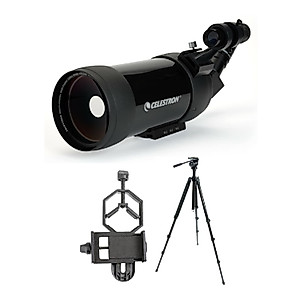 Celestron C90 MAK Spotting Scope Bundle with Smartphone Adapter and 82050 Trailseeker Tripod (3 Items)