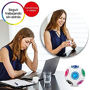 CUBIDI® Original Rainbow Puzzle Ball I Brain Teasers for Kids Ages 6-10 I for Boys and Girls 6+ Years I Travel Toy for Children | Fidget Ball Magic Ball