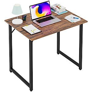 PayLessHere 32/39/47 inch Computer Desk Study Writing Table, Adjustable feet, Modern Furniture for Home Office (1, Brown, 32 inch)