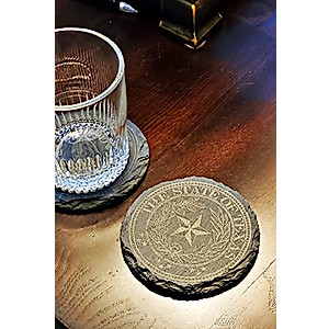 Texas State Seal, Texan Gifts, HANDCRAFTED Texas Lonestar Coasters, Wedding Gift, Texan Coasters, 4" Texas State Seal Coasters, Set of 4