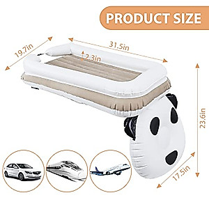 AJEE Inflatable Toddler Airplane Travel Bed, Baby Airplane Bed with Manual Inflatable Pump, Fits Most Airplane Economy Seats, Unique Shape & Storable, Kids Airplane Travel Essentials