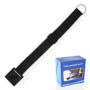 Saintfield Studios - Adjustable Steel Cello Stand with Bow Holder Hook in Matte Black - Foldable and Portable Floor Tripod Stands with Safety Bar - Complete with Endpin Anchor Stopper