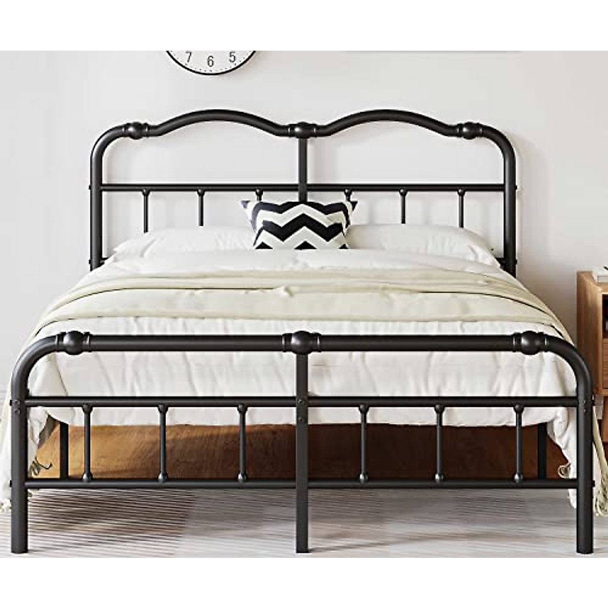 FDLOGW King Size Bed Frame with Headboard and Footboard, 14 Inch High, No Box Spring Needed Heavy Duty Metal Platform Bedframe, Noise Free