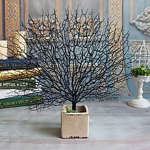Simulation Coral Branch Artificial Sea Tree Peacock Tree Plastic Sea Trunk Branch Decorative Accessories for Fish Tank Aquarium Wedding Home(Brown)