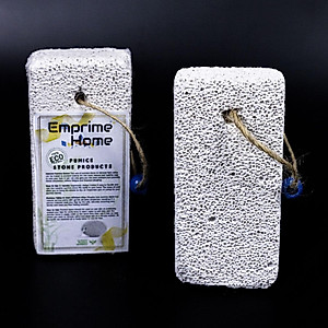 Natural Pumice Stone White for Feet Heels and Palm Set of 2- Pedicure Exfoliation Tool- Hard Callus Remover Health Foot Care Hypoallergenic Best Exfoliation- Corn Remover Dry Dead Skin from Pamukkale