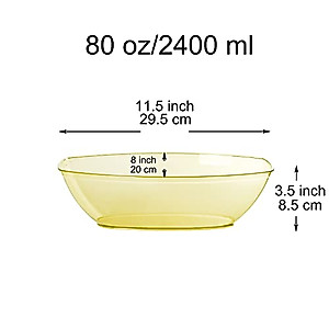 Youngever 8 Pack 80 Ounce Luau Plastic Mixing and Serving Bowls, Popcorn Bowls, Salad Bowls, Chip and Dip Serving Bowls, Set of 8 (Rainbow)