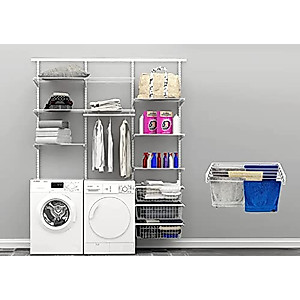 Lader Ned Wall Mounted Drying Rack, Elegant Towel Rack & Clothes Drying Rack Collapsible for Laundry Space-Saving, Folding, Stainless-Steel 60lbs Capacity 40" (White)