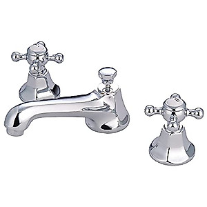 Kingston Brass KS4461BX Metropolitan Widespread Lavatory Faucet with Metal Cross Handle, Polished Chrome