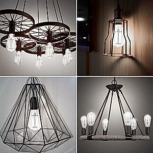 WIHTU Vintage LED Edison Bulbs, 6W Equivalent 60W, ST58 Antique LED Filament Bulbs, LED Light Bulbs with 95+ CRI, High Brightness Daylight 4000K, 900lumens, E26 Medium Base, Clear Glass, 6-Pack