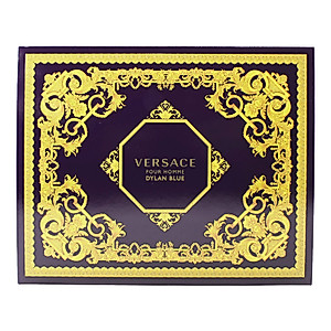 Versace Pour Homme Dylan Blue by Versace Gift Set - 1.7 oz Eau De Toilette Spray 1.7 oz After Shave Balm 1.7 oz Shower Gel Men