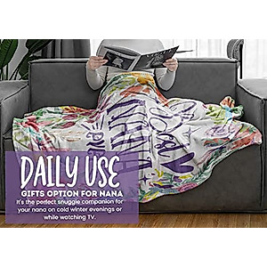 InnoBeta Nana Throw Blanket - Best Nana Ever Flowers - Nana Gifts Flannel Blankets on Mother's Day, Christmas, Birthday, Thanksgiving - 50" x 65"