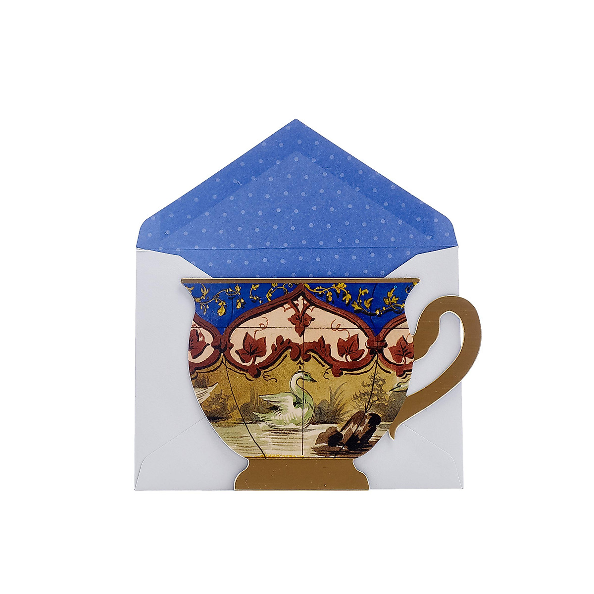 The Metropolitan Museum of Art French Teacups Collection Note Cards Greeting Cards Bulk Box Set -18 die-cut note cards 5 1⁄4" x 3 9/16" by M&G COLLECTION