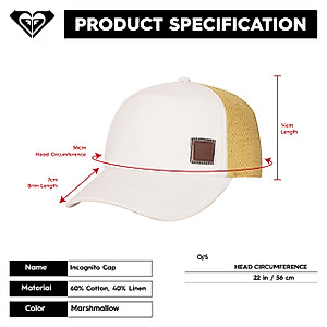 Roxy Women's Incognito Cap, Marshmallow 202, 1SZ