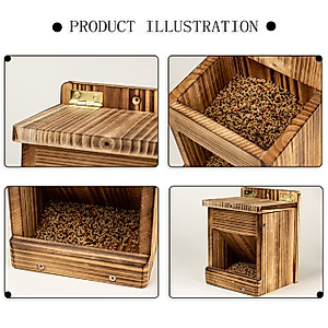 BalterFF Bird Feeders for Outdoors,Wooden Unique Seed Sunflower Food Feeder Blue Cardinal Finch Backyard Platform Balcony Gazebo Tree Fence Wall Mount Effortless Holder Automatic Buddy Gift