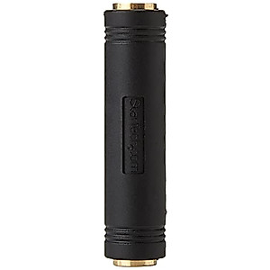 StarTech.com 3.5mm Female to Female Coupler - 3.5mm Audio Coupler - Gold Plated Connectors - Female/Female - Aux Cord Adapter (GCAUD3535FF),Black