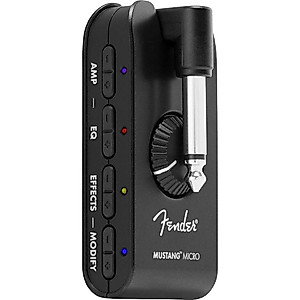 Fender Mustang Micro Headphone Amplifier Bundle with Polsen HPC-A30-MK2 Studio Monitor Headphones