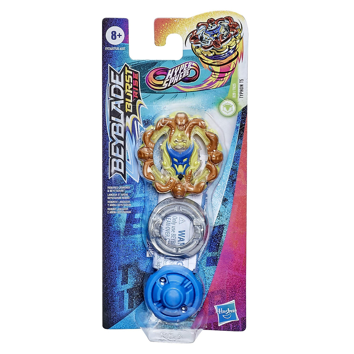 Beyblade Burst Rise Hypersphere Typhon T5 Single Pack - Defense Type Right-Spin Battling Top Toy, Ages 8 and Up