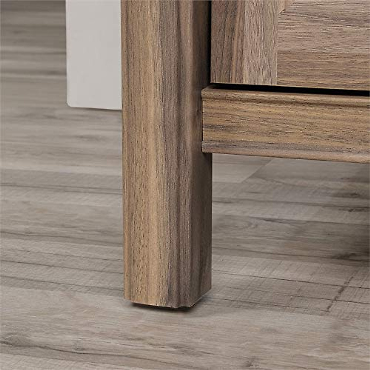 Sauder Costa Washed Walnut Office Desk with Drawers, Washed Walnut Finish