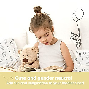 KeaBabies Toddler Pillow with Pillowcase, Jumbo 14X20 - Soft Organic Cotton Toddler Pillows for Sleeping - Machine Washable - Perfect for Travel, Toddler Bed Set (KeaFriends)