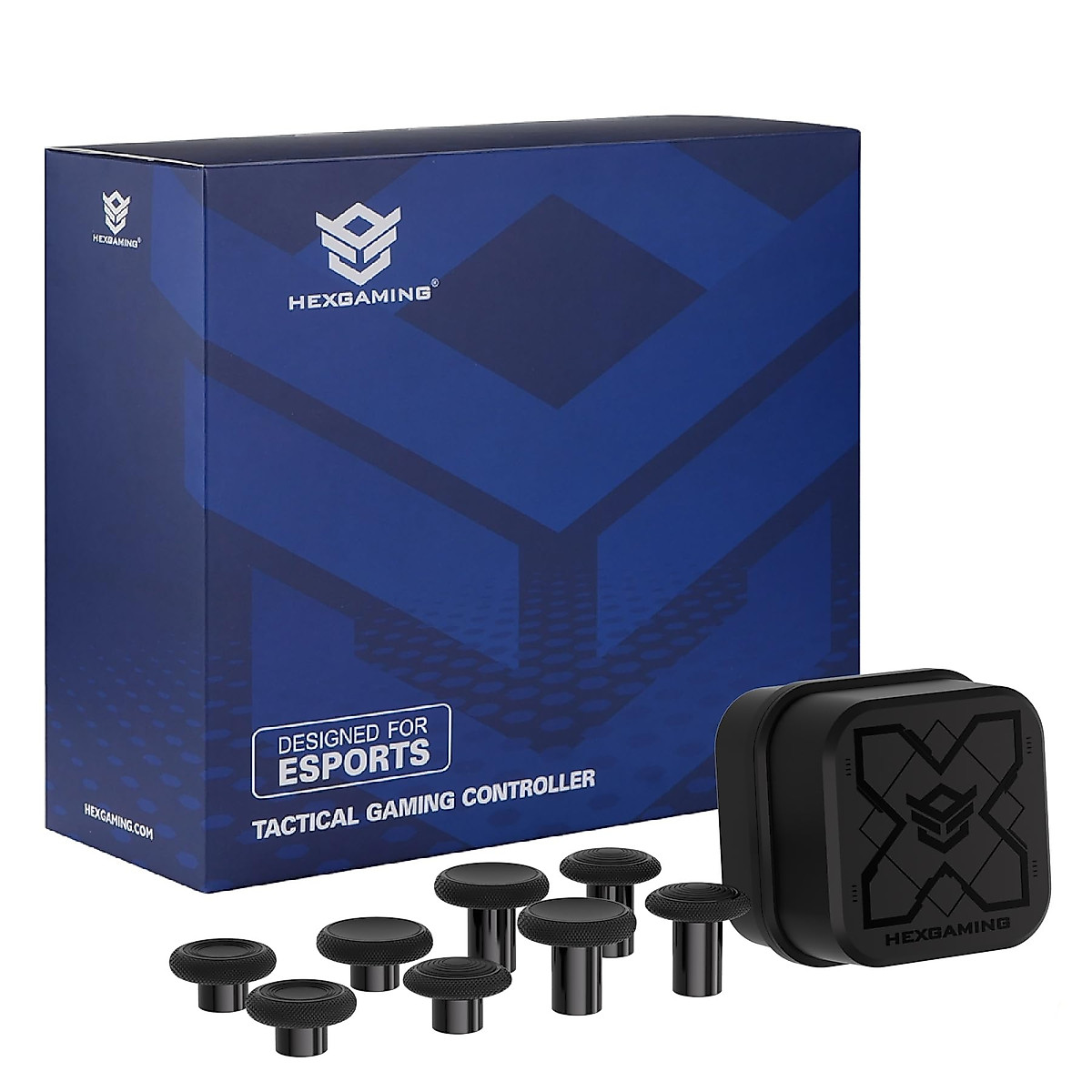 HEXGAMING HYPER Wireless Controller Compatible with ps4-4 Back Buttons, Triggers stop, Interchangeable Thumbsticks - The Great Wave Red