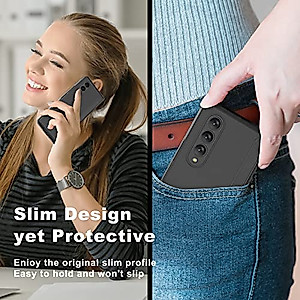 Viaotaily for Galaxy Z Fold 3 5G Case, Fold 3 Case with Screen Protector, Ultra Thin PC 360-degree All-Inclusive Hinge Folding Automatic Recovery Magnetic Suction Cover for Samsung Fold 3 5G (Black)