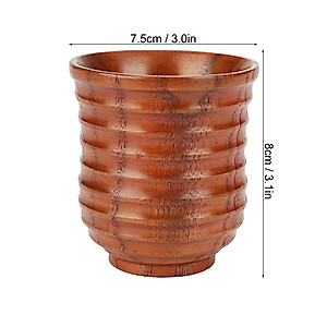 Wooden Tea Cup, Natural Solid Wood Tea Cup Japanese Zen Style Teacup Wooden Teacups Coffee Mug Wine Mug Classical Beer Mug Small Tea Cups Drinking Cup for Drinking Tea Coffee Wine Beer, Pack of 2