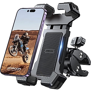 JOYROOM Motorcycle Phone Mount, [Fastest Visualize Lock][150mph Wind Anti-Shake] Bike Phone Holder with Easy Install Handlebar Clamp, fits for Bicycle Scooter ATV/UTV, Fit for iPhone & All Phones
