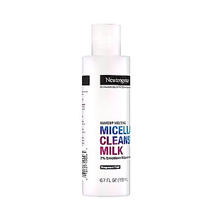 Neutrogena Makeup Melting Nourishing Micellar Milk with 7% Emollient-Vitamin Complex, Soothing Fragrance-Free Eye, Lip & Face Makeup Remover for Sensitive & Dry Skin, Oil-Free, 6.7 fl. oz