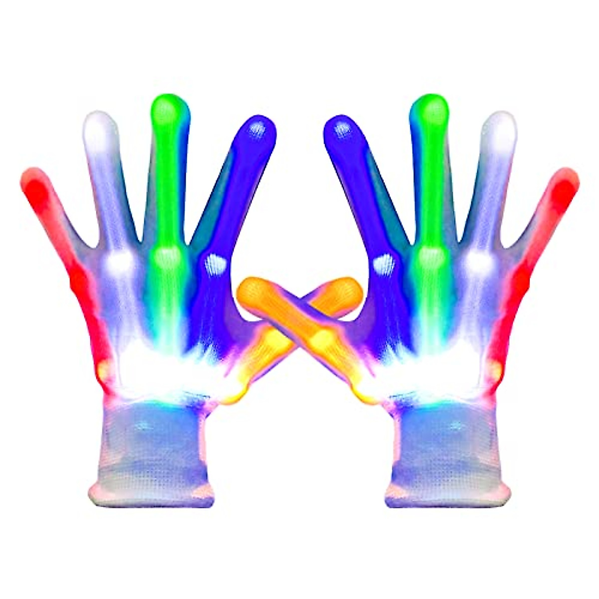 WEICHUANGXIN LED Gloves, Light Up Gloves s 6 Modes Colorful Flashing Gloves Halloween Christmas Toy Gifts for Kids…