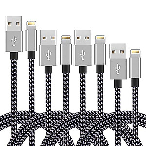 [MFi Certified] iPhone Charger 4Pack(3/6/6/10FT) USB Lightning Cable Nylon Braided Fast Charging iPhone Cord Compatible iPhone14/All iPhones/iPad/iPod