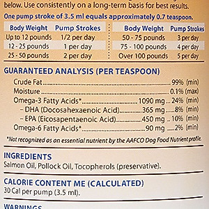 GRIZZLY PET PRODUCTS Omega Health for Dogs & Cats, Wild Salmon Oil/Pollock Oil Omega-3 Blend