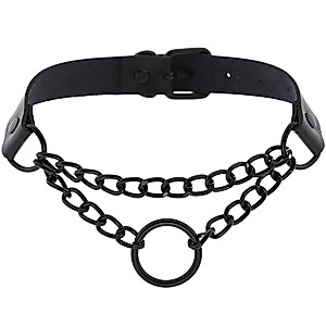 Adjustable Red Fashion Women Men Girls Boy Cool Punk Goth Leather Collar Choker Necklace