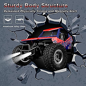 IVGUI Remote Control Car for Boys 8-12 & Age 4-7, 12 Mph High Speed Off Road 2.4Ghz All Terrains RC Truck with LED Headlight & 2 Rechargeable Batteries, 1:16 RC Monster Truck, Kids Car Toys